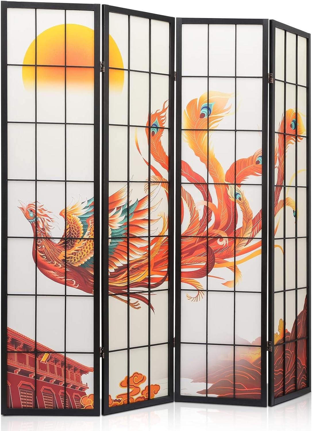 Wood Wall Panels, 4 Panel Room Dividers and Accent Walls, 5.9 ft Height ...