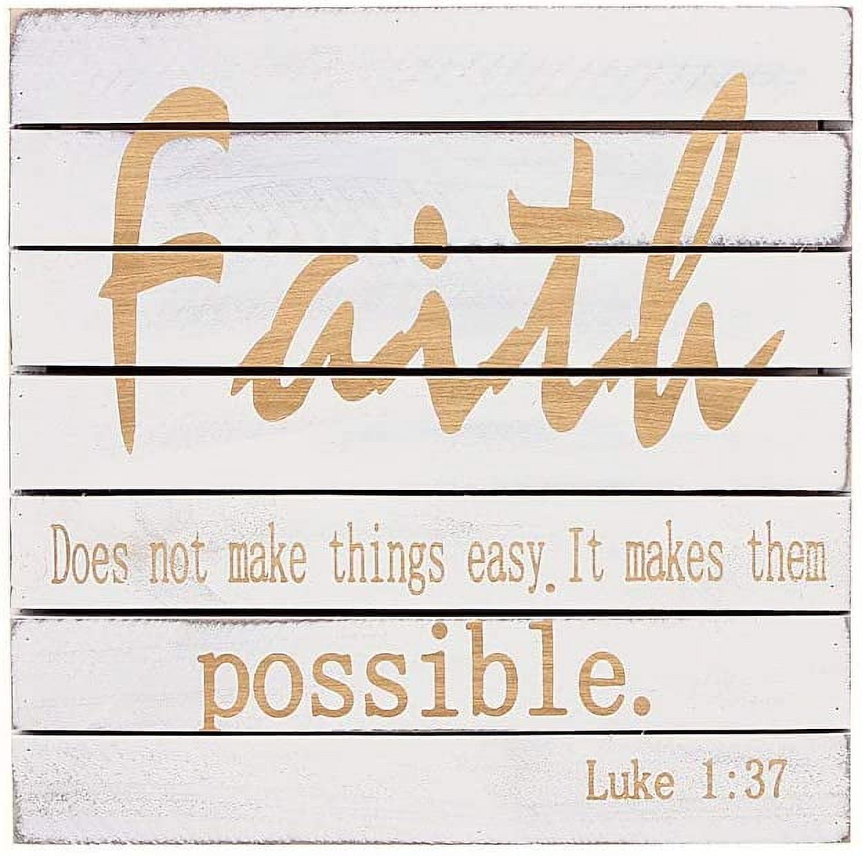 Wood Wall Plaque Faith Sign, Bible Verse Wall Art Hanging Decoration ...
