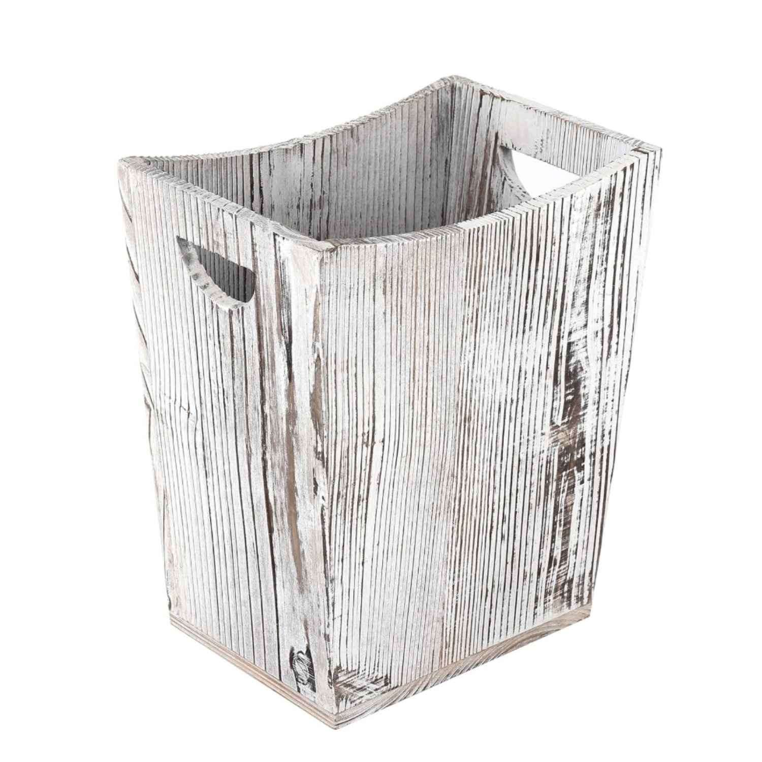 Wood Wastebasket Small Trash Can Rustic Wooden Garbage Storage Trash ...