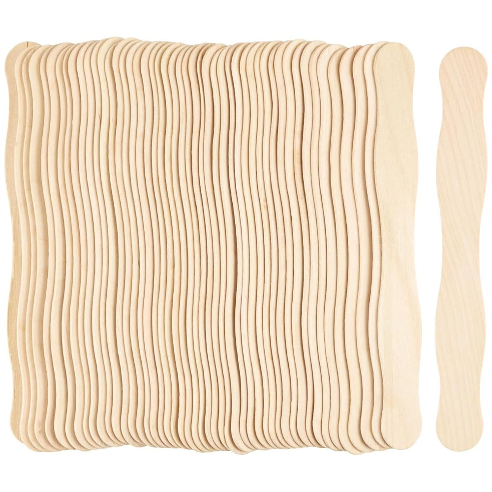 Wood Wavy Craft Sticks,50 Pack Wooden Popsicle Sticks,Jumbo Fan Handles ...
