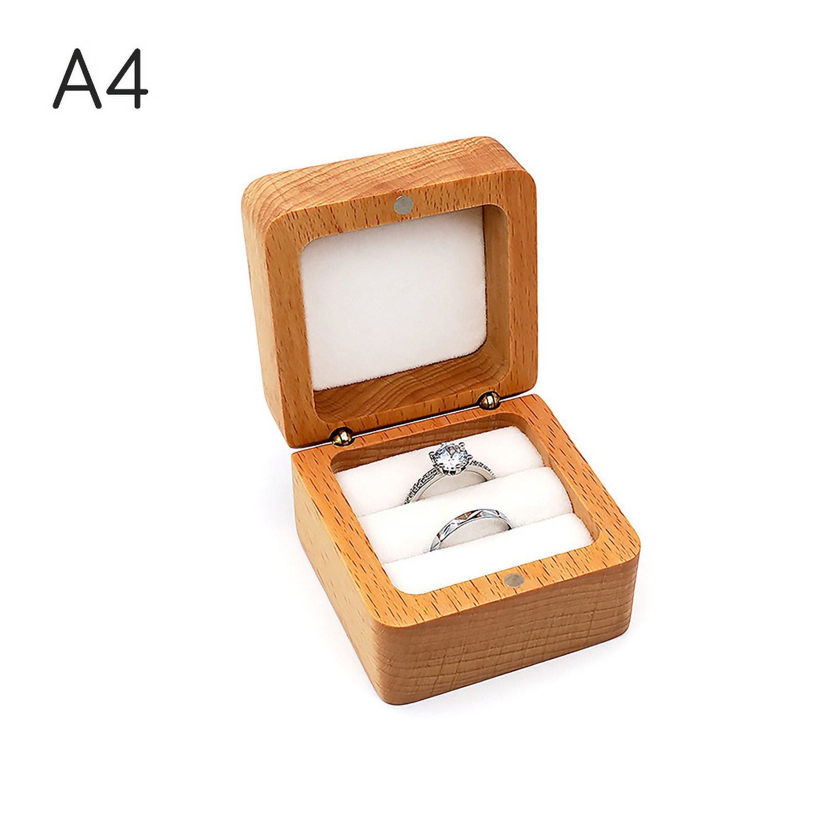 Wood Wedding Ring Gift Boxes Bags Case Packaging for Jewelry Ring ...