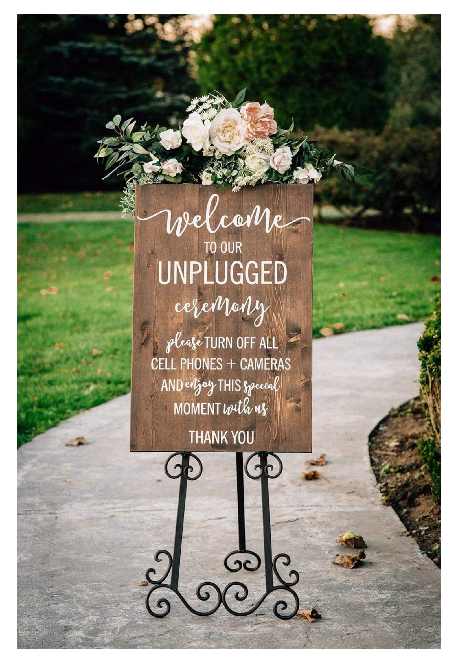 Wood Wedding Welcome Sign, Unplugged Wedding Sign, Unplugged Ceremony ...