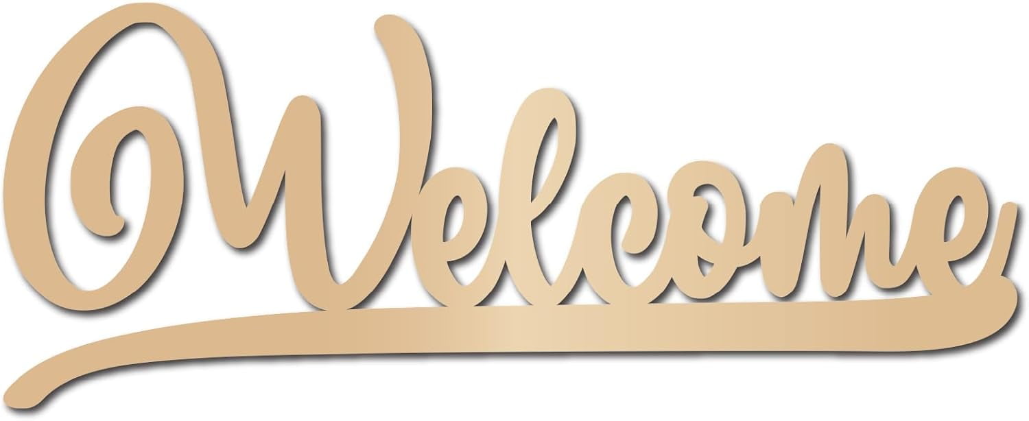 Wood Welcome Cutout Laser Cut Welcome Sign Wooden Words Letters Wall ...