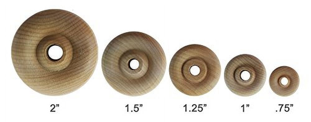 Wood Wheels - 100 Pack with Free Axle Pegs - Made in USA (1.25 ...