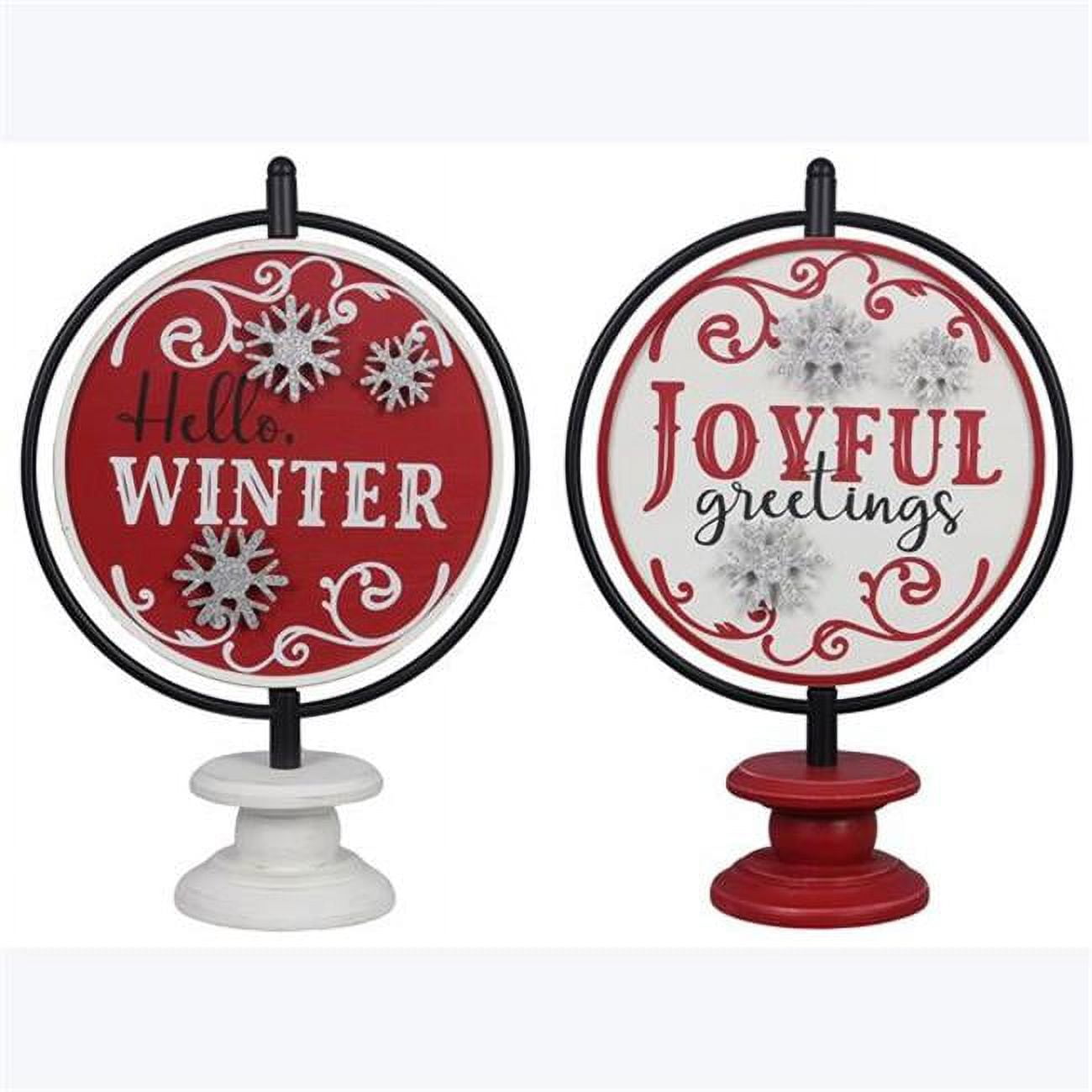 Wood Whimsical Wonderland Round Pedestal Signs, Assorted Color - 2 ...