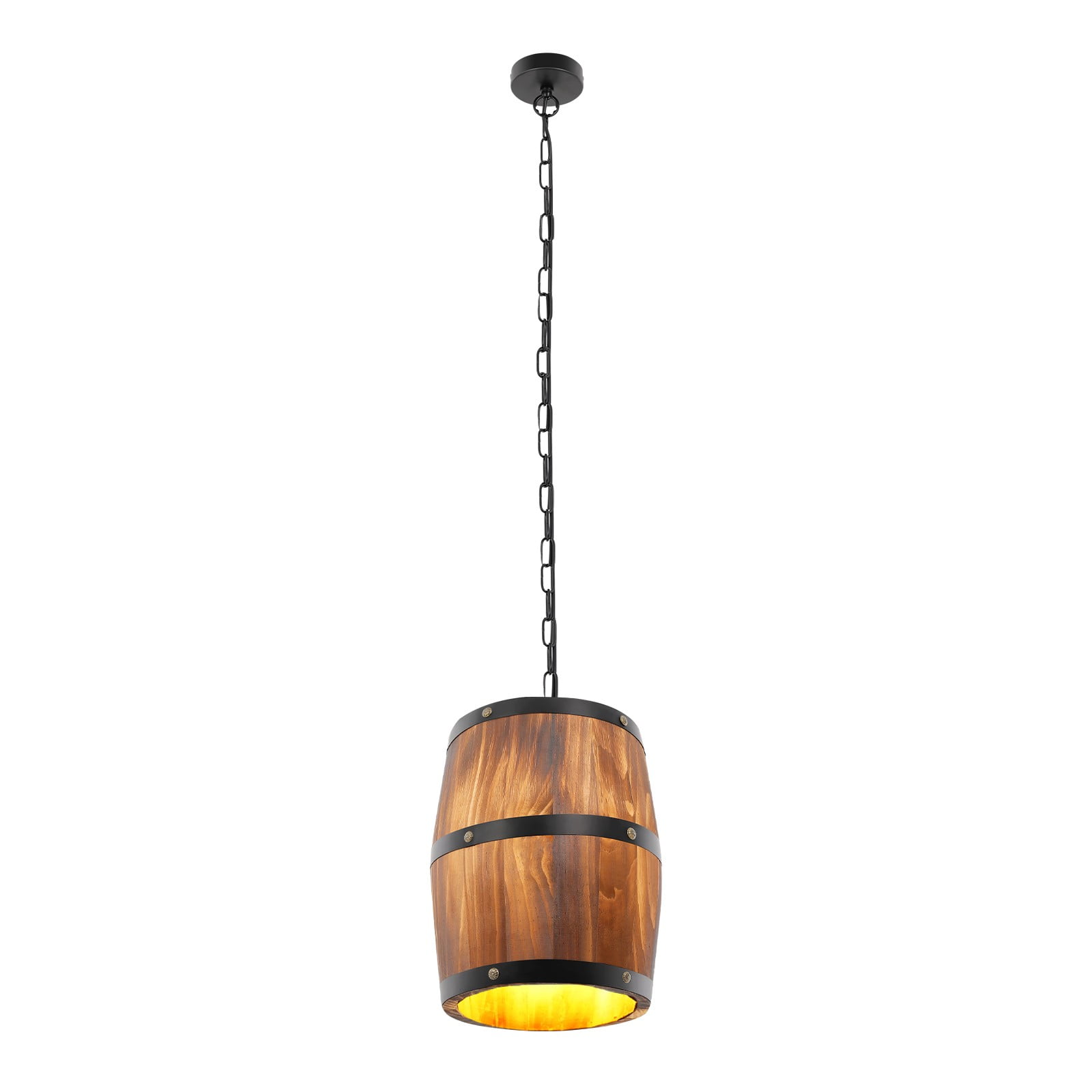 Wood Wine Barrel Hanging Light Ceiling Lamp Pendant For Restaurant Bar ...
