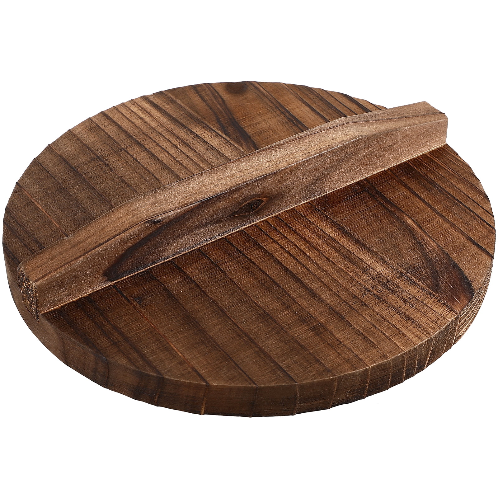 Wood Wok Cover, Wooden Pot Cover Wok Pot Lid Anti-Scalding Wood Baking ...
