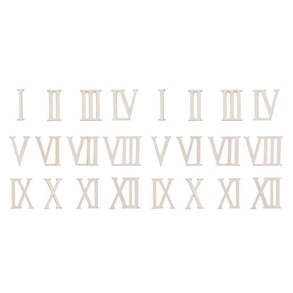 Wood Wooden Numbers Roman Numerals Letters Diy Craft Cutouts Number ...