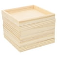 DEEPCRAFF Hexahedral Shape Tray Khaki Wood 6PCS - Walmart.com