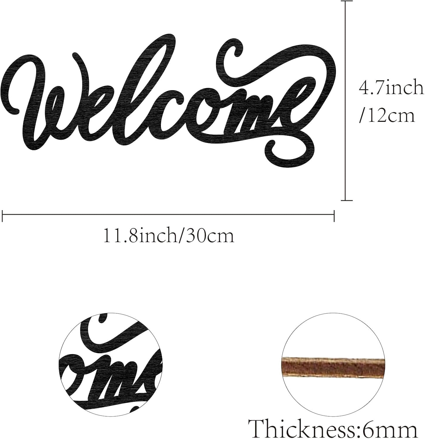 Wood Wooden Welcome Cutout Sign Laser Cut Wood Words Rustic Decorative ...