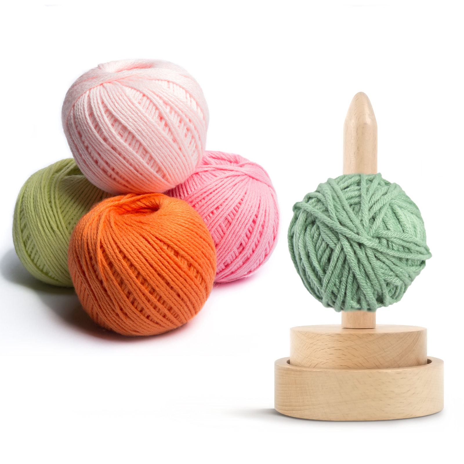 Wood Yarn Holder Rotating Yarn Spinner Portable Yarn Holder Dispenser ...