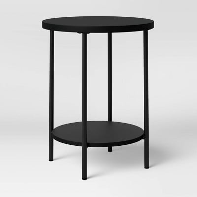 Wood and Metal Round End Table - Walmart.com