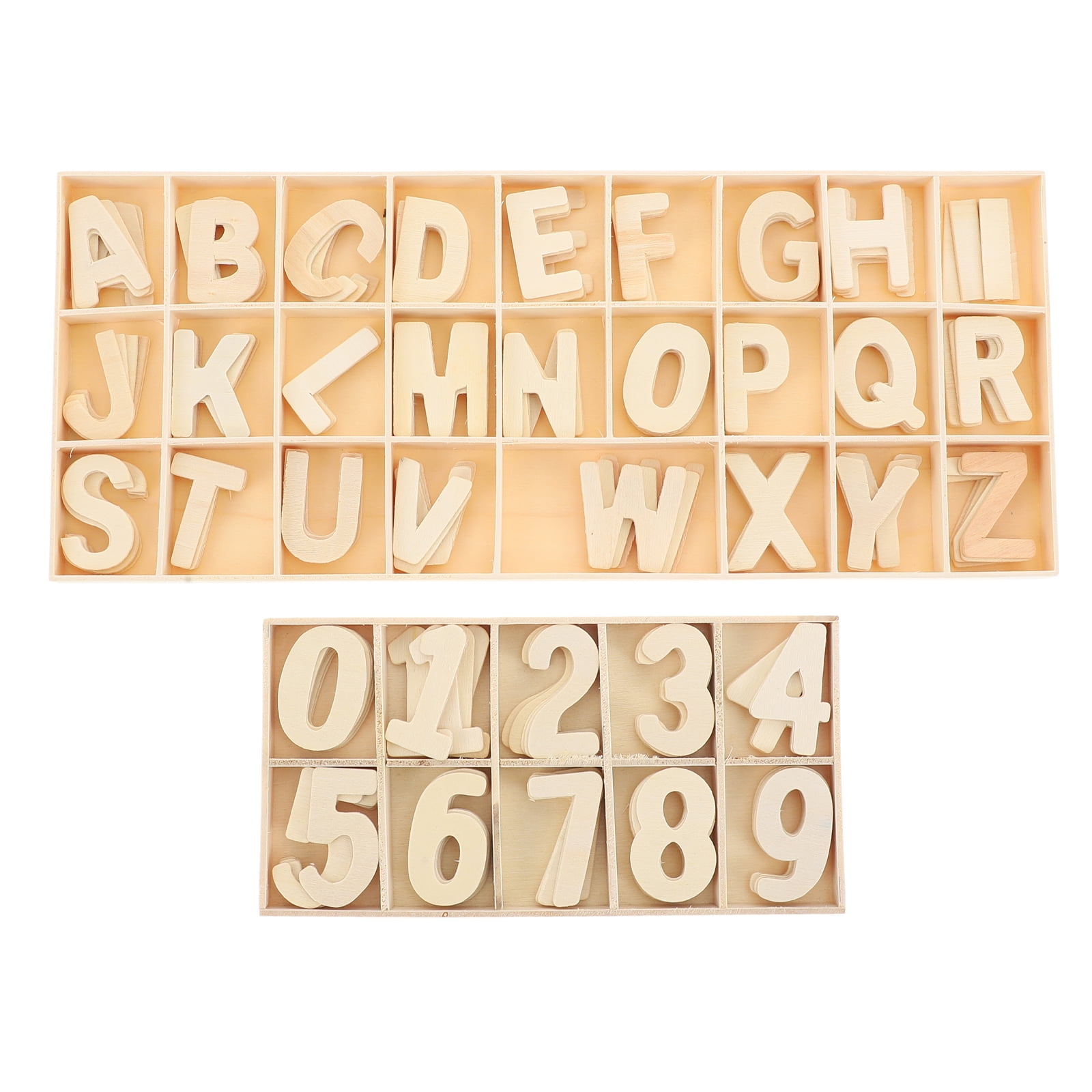Wood chips decor 2 Sets Wood Alphabet Letters Wooden Numbers Mini Blank ...