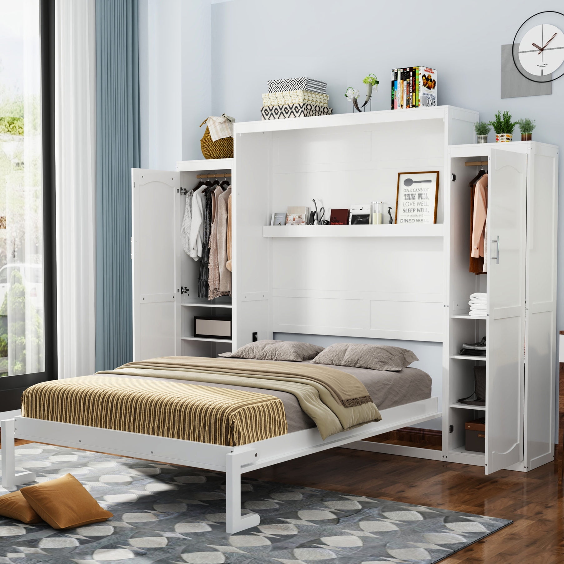 Wood construction - Space - saving feature - Living room transformation ...