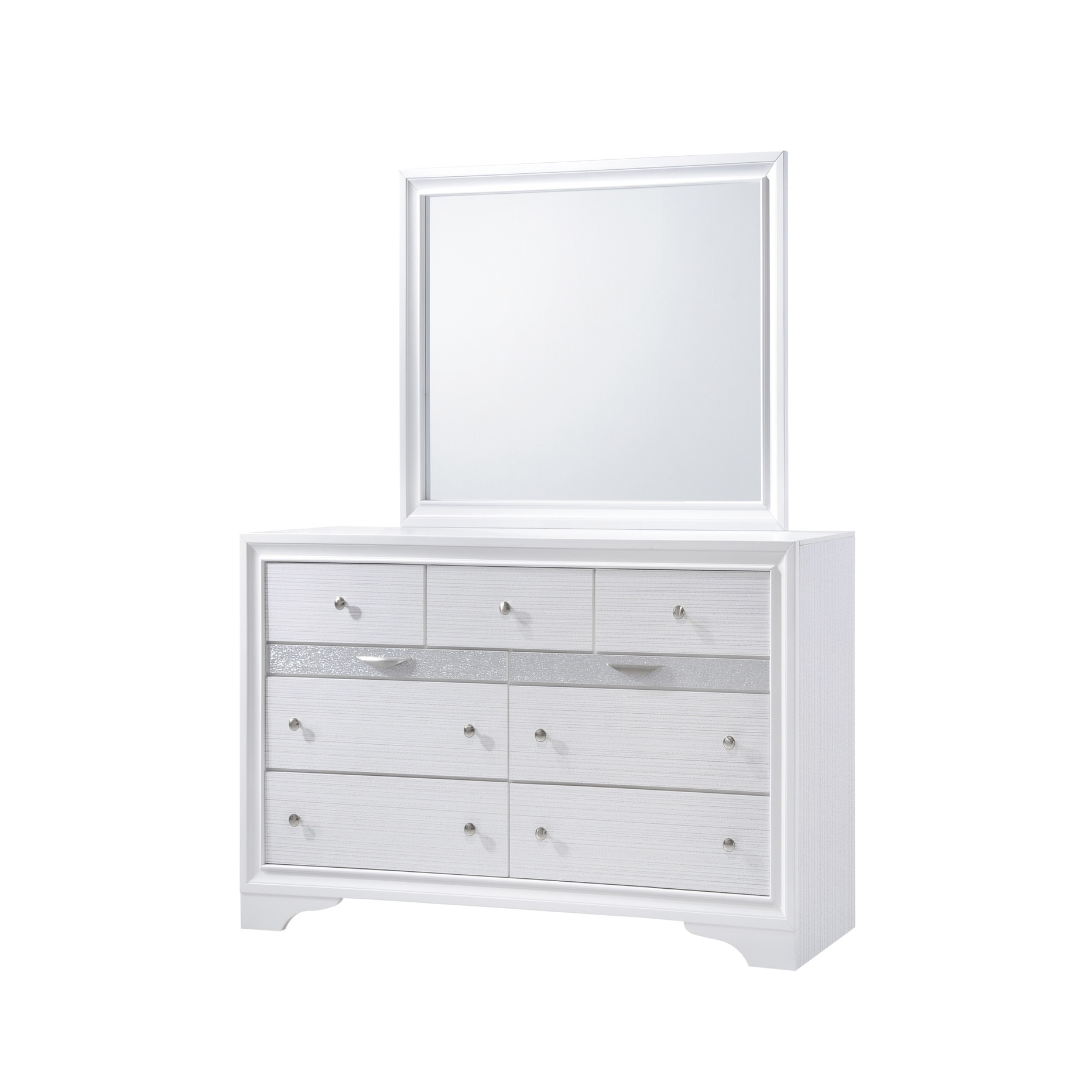 Wood dresser with 7 drawers in traditional style for bedroom essentials ...