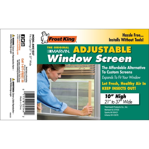 Wood frame adjustable window screen, 10" x 37", 2 Pack - Walmart.com