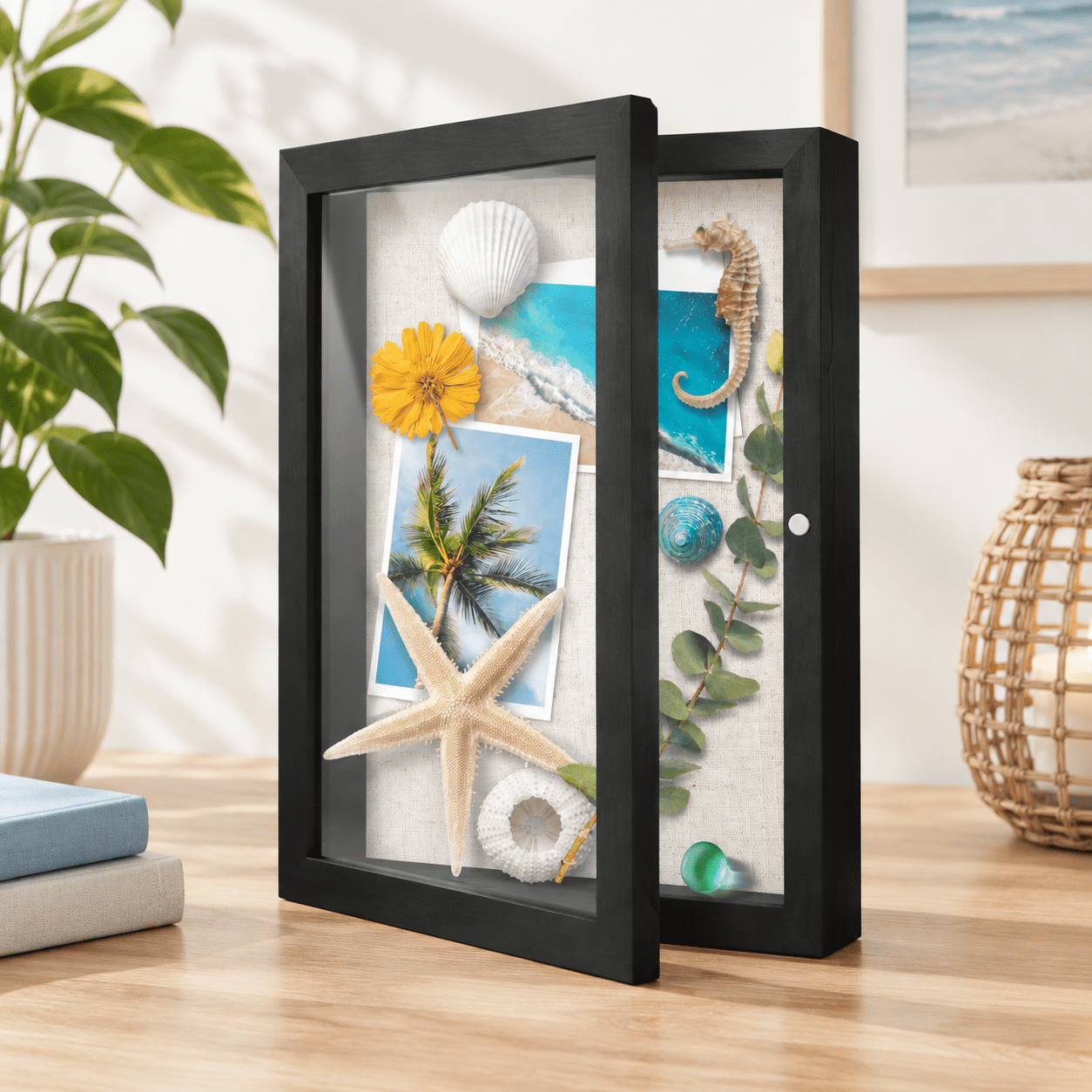Wood-grain Black 8.5 in x 11 in Deep Shadow Box Frame Wooden Display ...