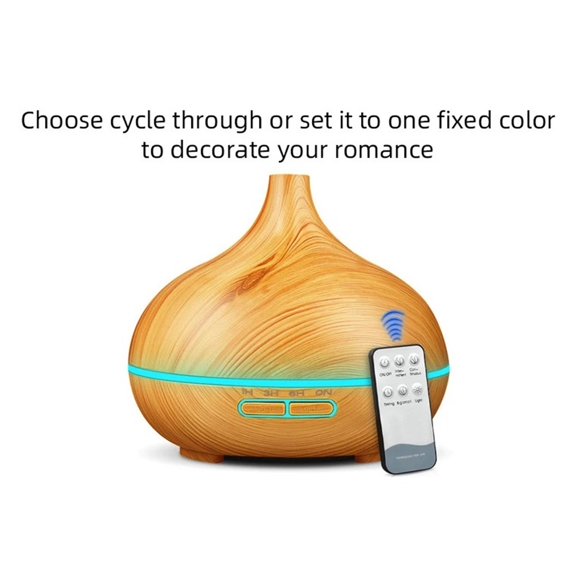 Wood grain aroma diffuser with remote control and timer, cold mist ...