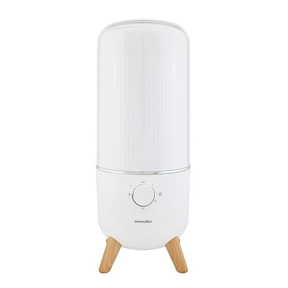Wood-grain base luxury white ultrasonic humidifier with water-cooled ...