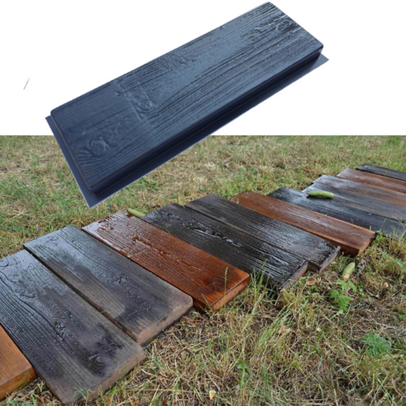 Wood plank grain concrete paving stone molds stepping stone mold for ...
