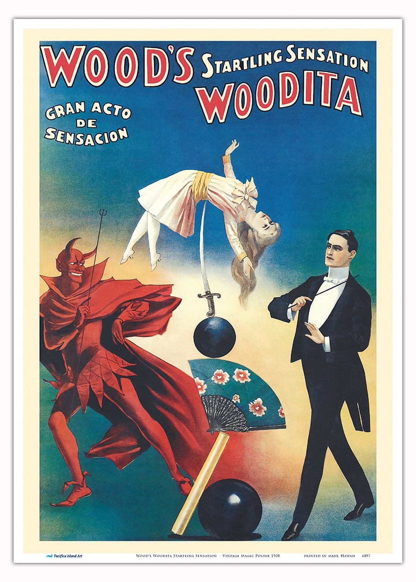 Wood’s Woodita Startling Sensation - Vintage Magic Poster c.1908 ...