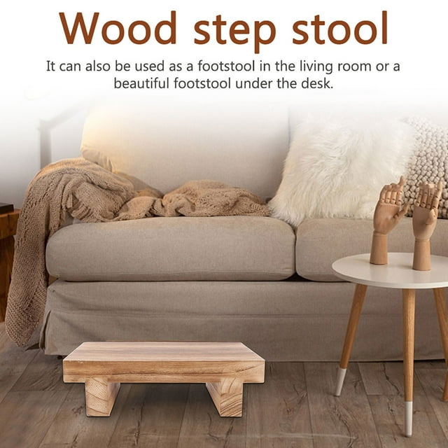 Wood step stool Wood Bedside Step Stool Household Bedroom Step Stool ...