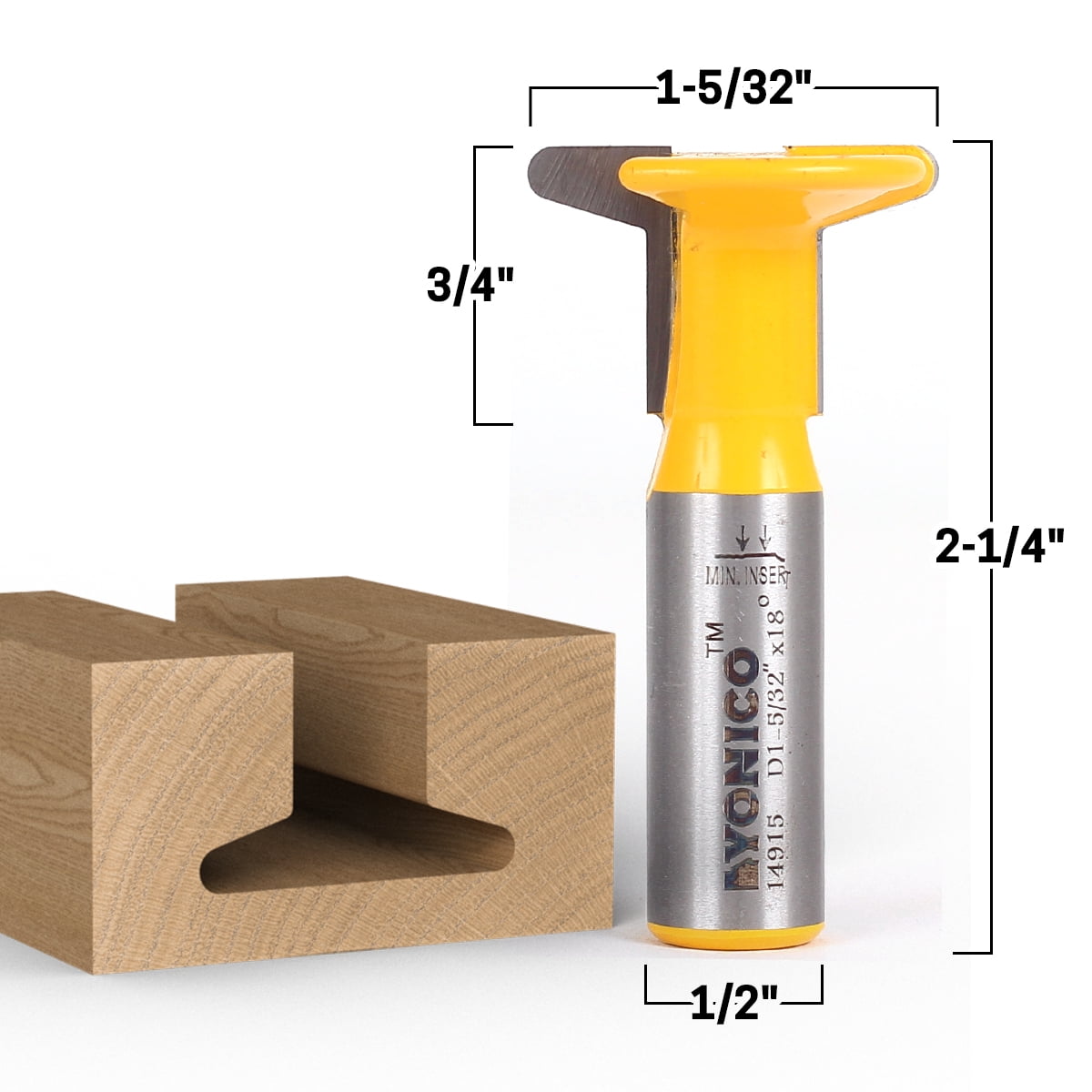 WoodAnchor Compatible Slotting Router Bit for WoodAnchor Sliding Nuts ...