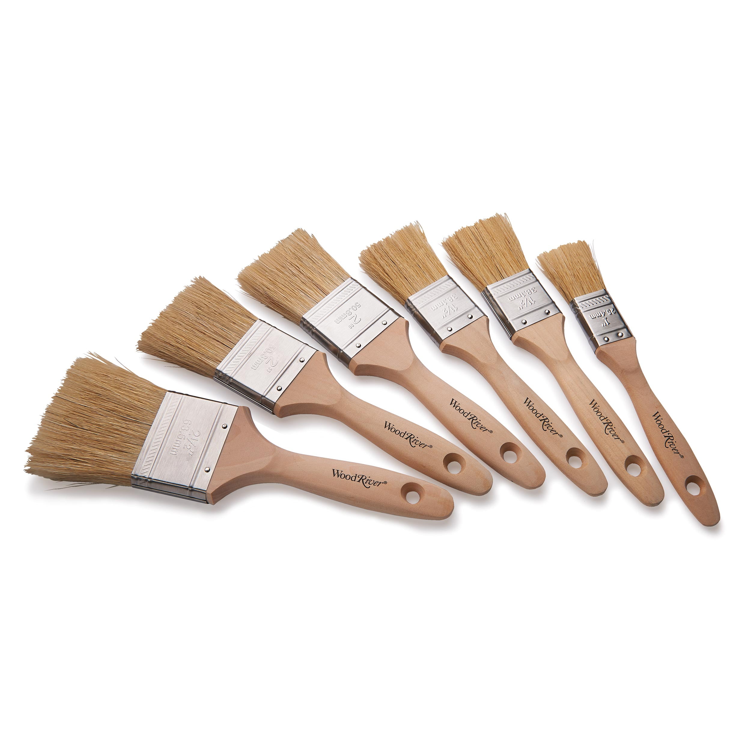 Woodriver 100% Natural Bristle Brush Set 6-Piece - Walmart.com