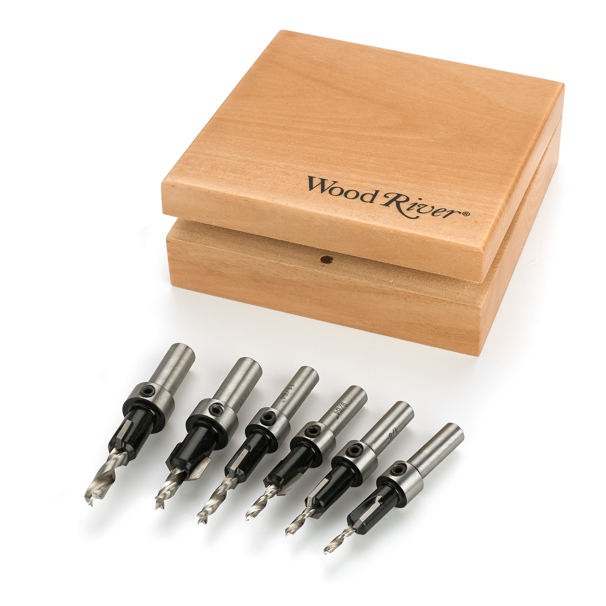 Woodriver 6-Piece Carbide-Tipped Countersink Set With Brad Point Pilots ...