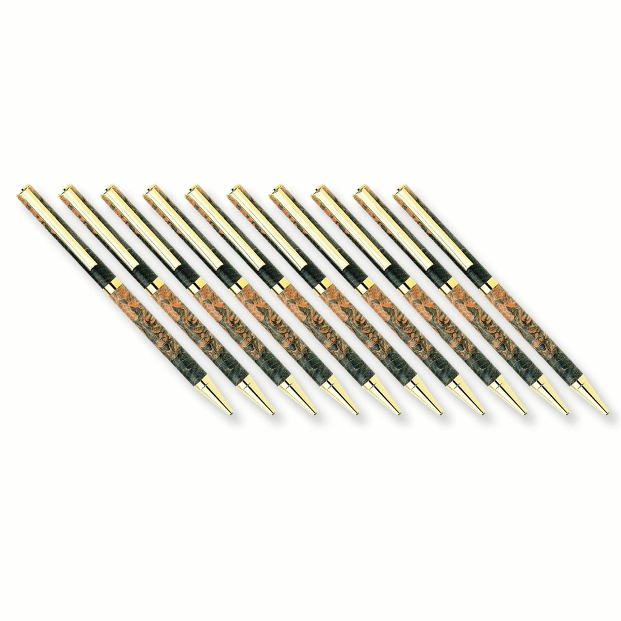 Woodriver Project Kit - Slim Style Cobalt Gold Solid Clip Ballpoint Pen ...