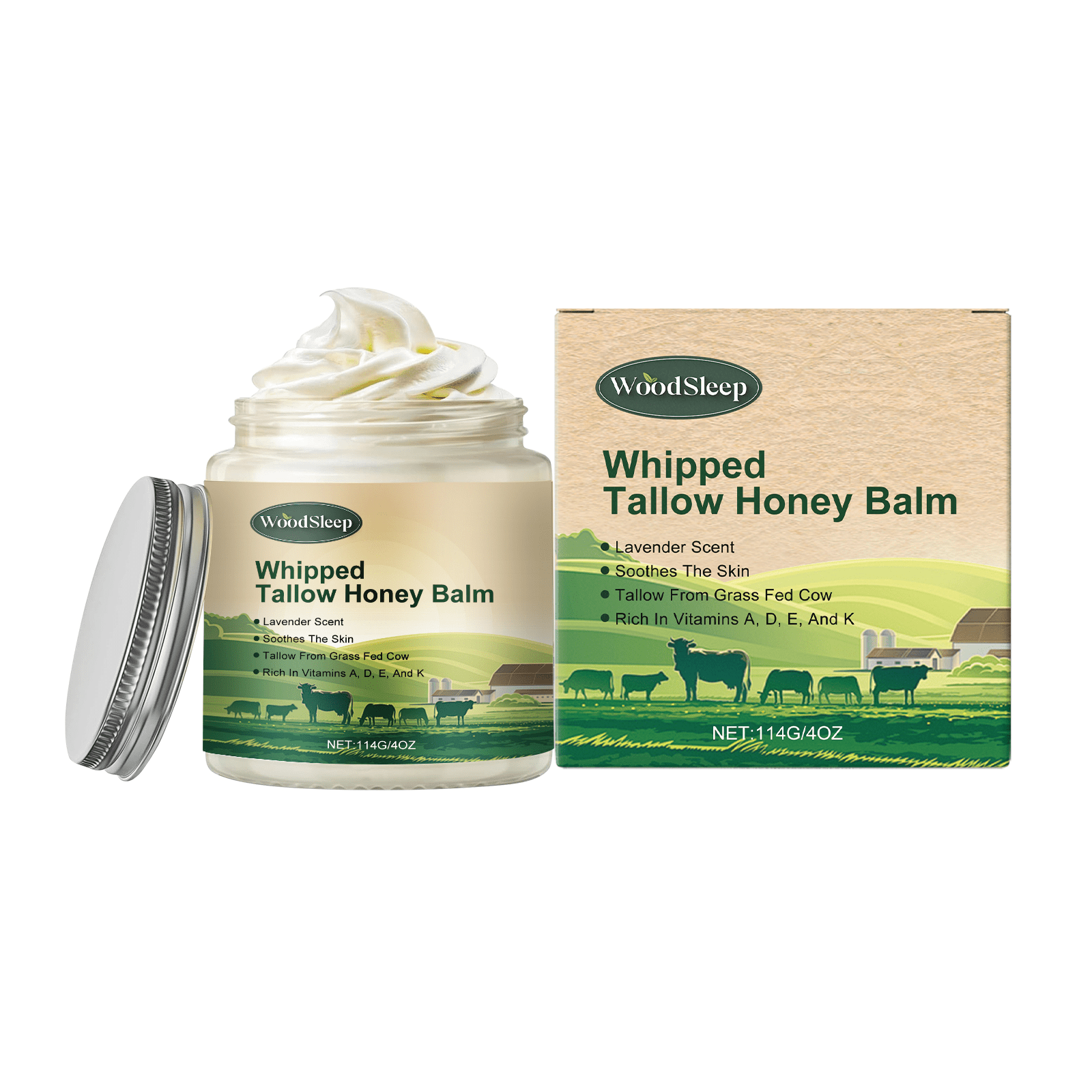 WoodSleep Beef Fat Honey Moisturizing Cream, Deeply Nourishes And Cares ...