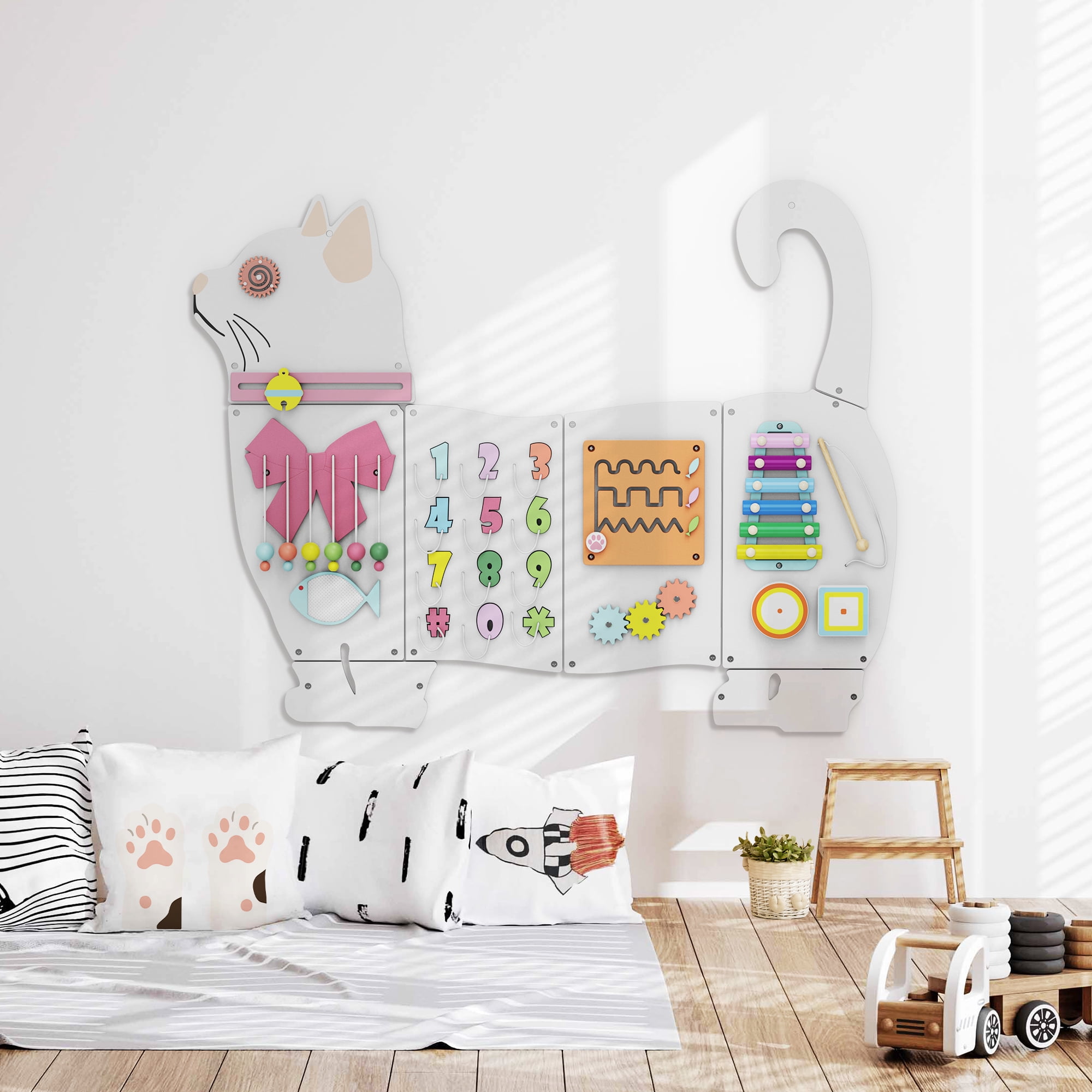 WoodTooy Large Activity Wall Busy Board - Sensory Toy for Toddlers ...