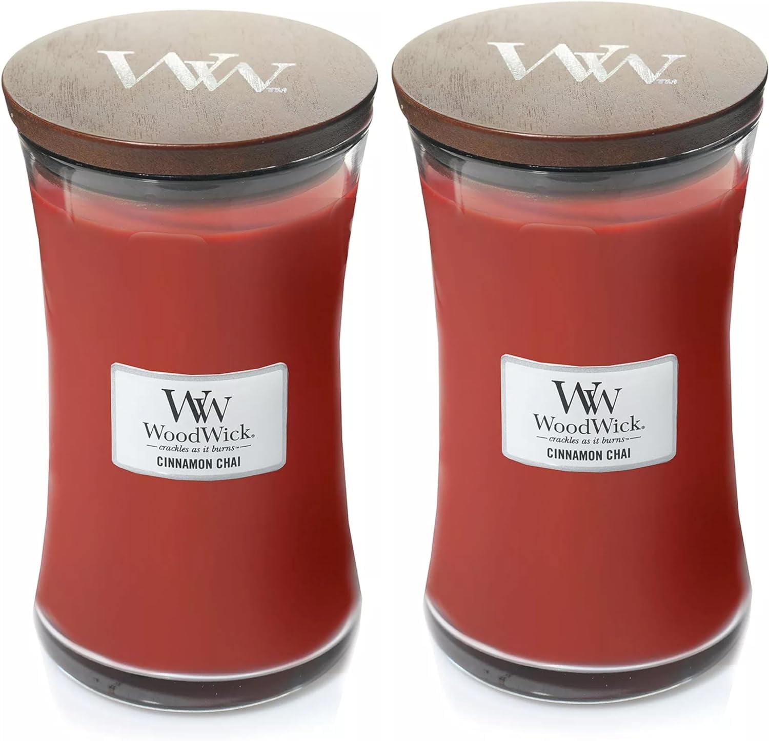 WoodWick Cinnamon Chai Candle in Glass Jar, Large - 21.5 Oz - Pack of 2 ...