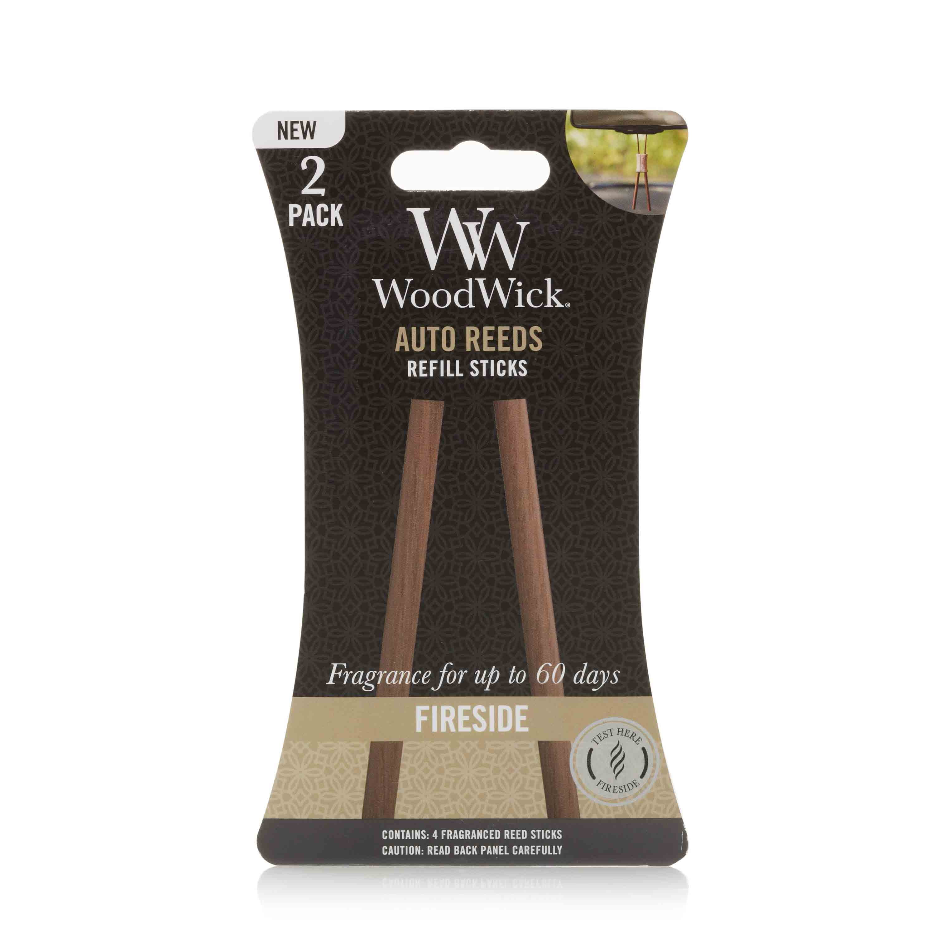 WoodWick Fireside Auto Reed Refills, 2 Pack, Car Air Freshener, Lasts ...