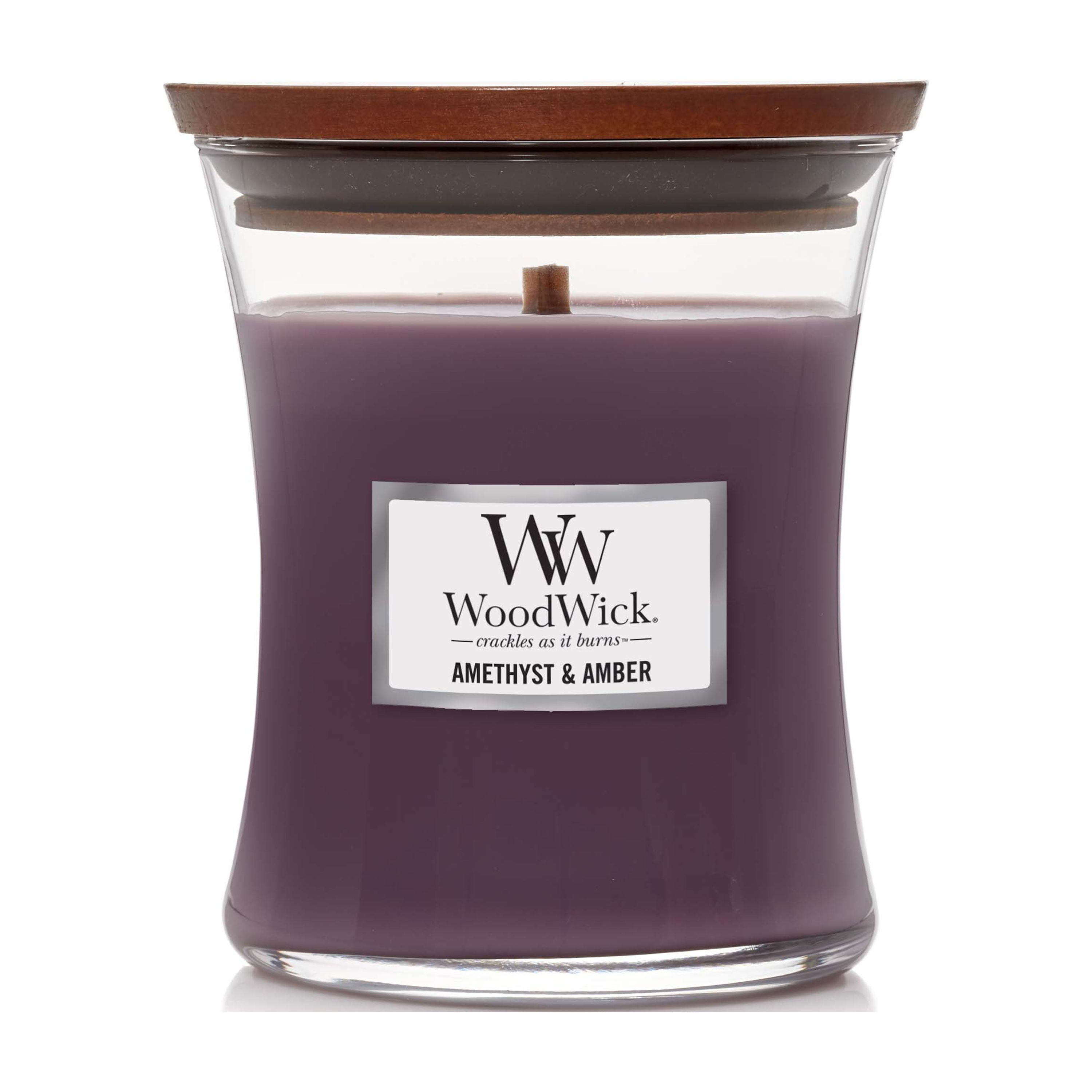 WoodWick Medium Hourglass Scented Candle, Amethyst & Amber, 9.7 oz ...