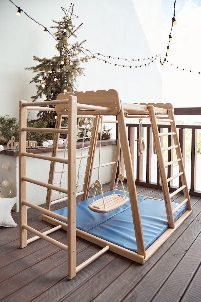 Woodandhearts Scandinavian Play Complex: Swedish Stepladder, Rocking ...
