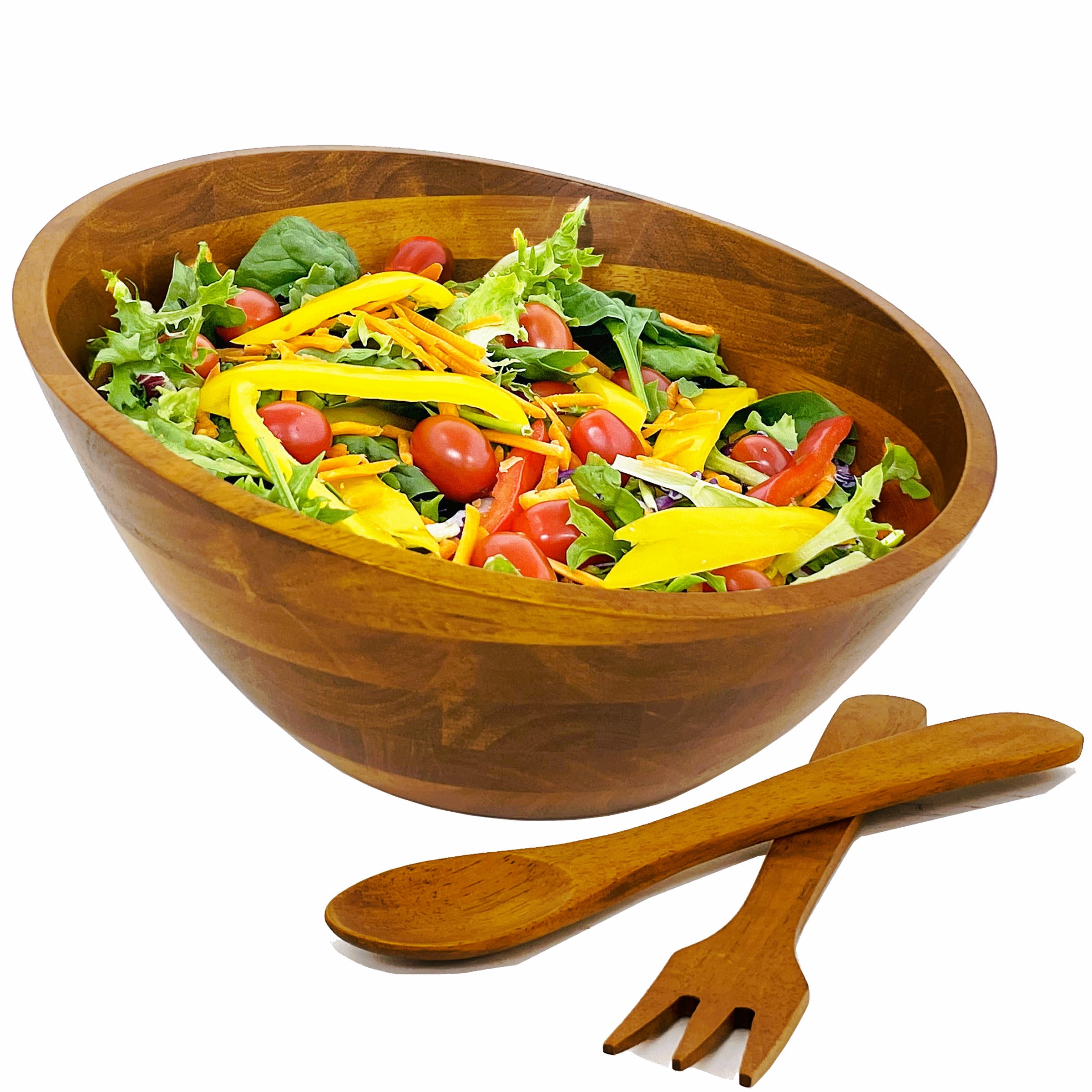 Woodard & Charles 12" Angle Salad Bowl with Servers - 3 Piece Set ...