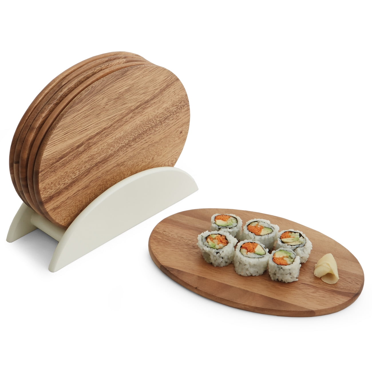 Woodard & Charles Oval Serving Tray with Stand Set - 7 Piece Set ...