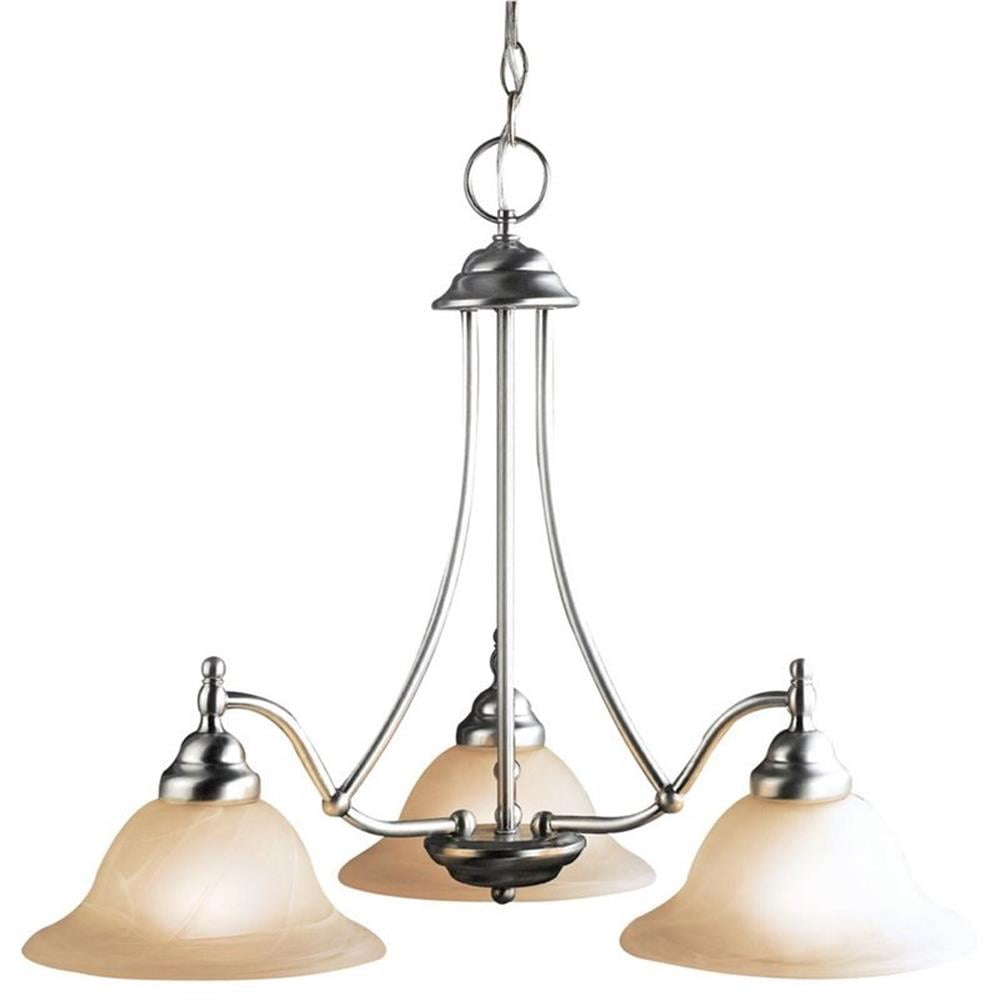 Woodbridge Lighting Anson 3-light Steel & Glass Chandelier in Satin ...