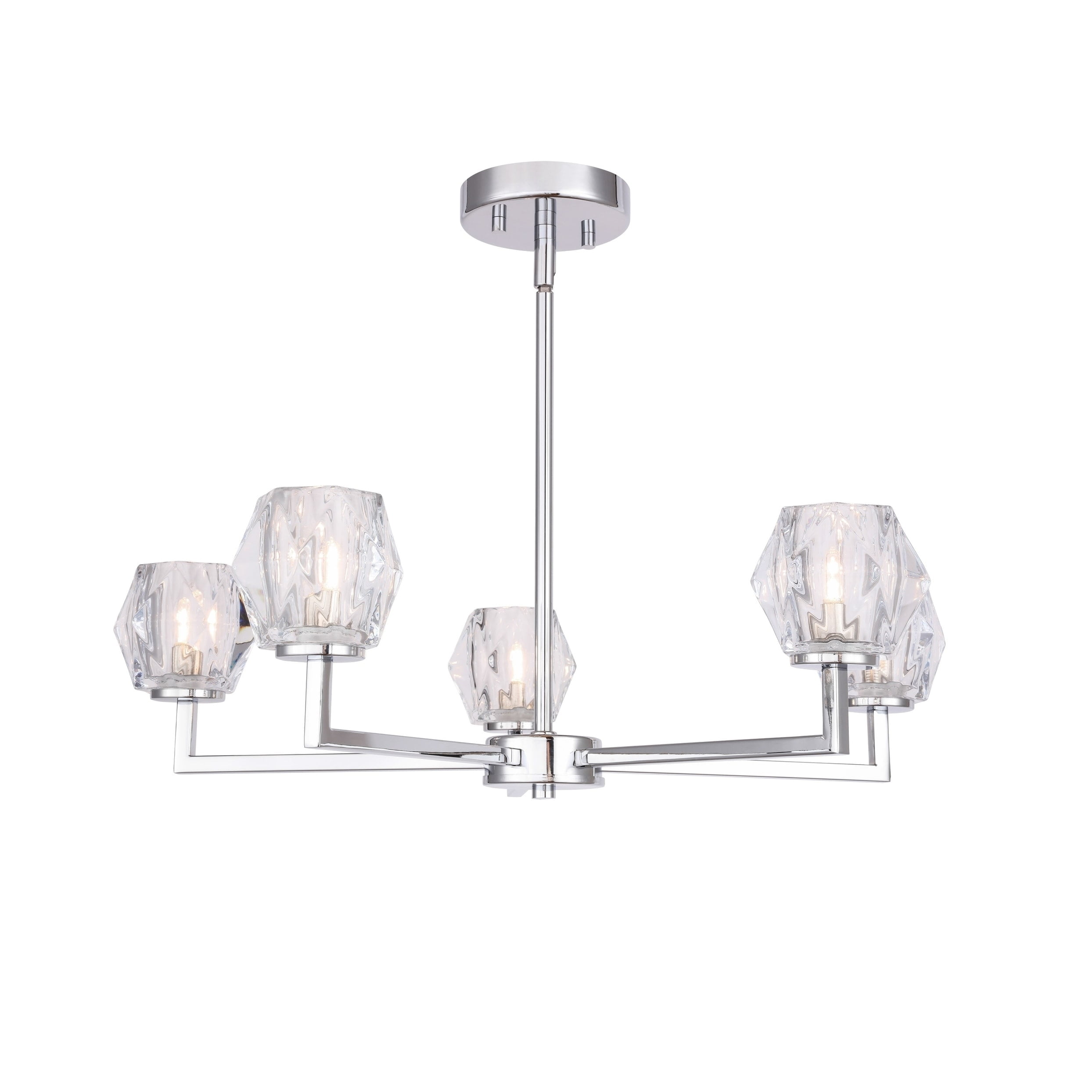 Woodbridge Lighting Candice 5-Light Hexagonal Crystal Metal Chandelier ...