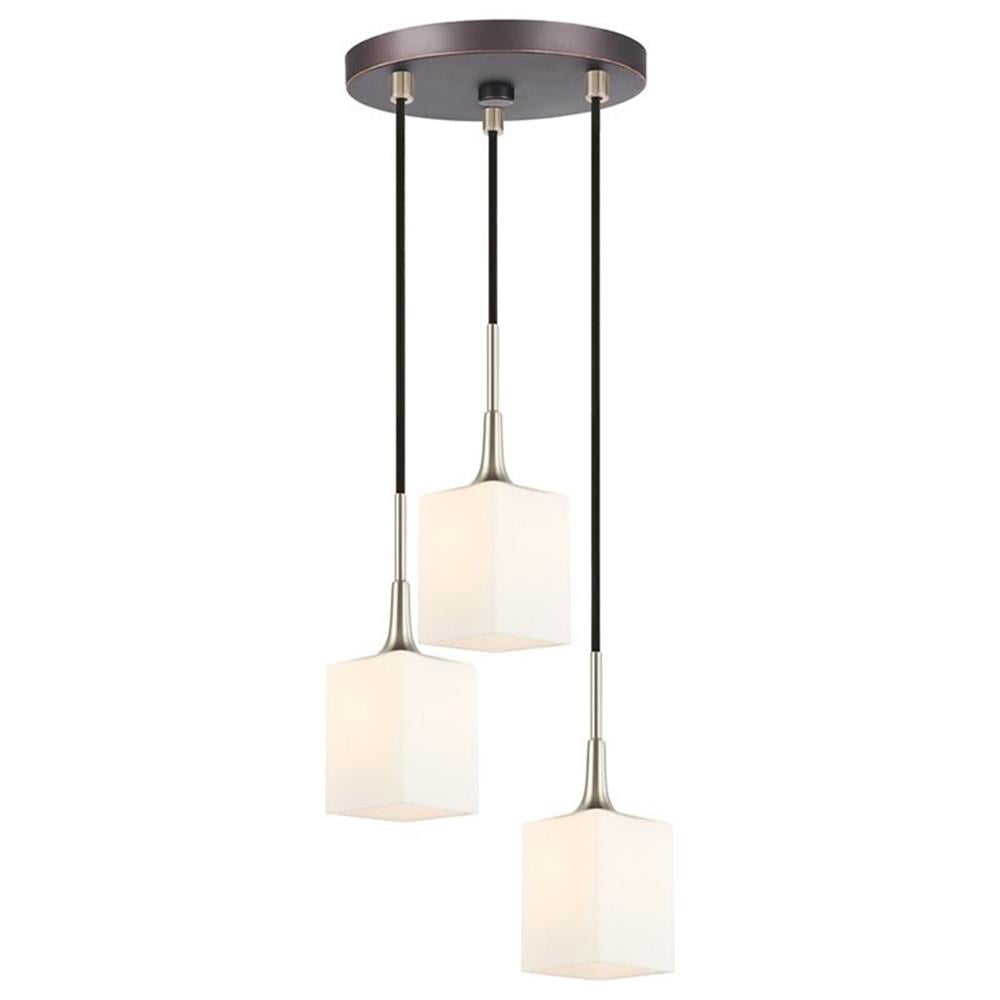 Woodbridge Lighting Chelsea 3-Light Opal Square Glass Cluster Pendant ...