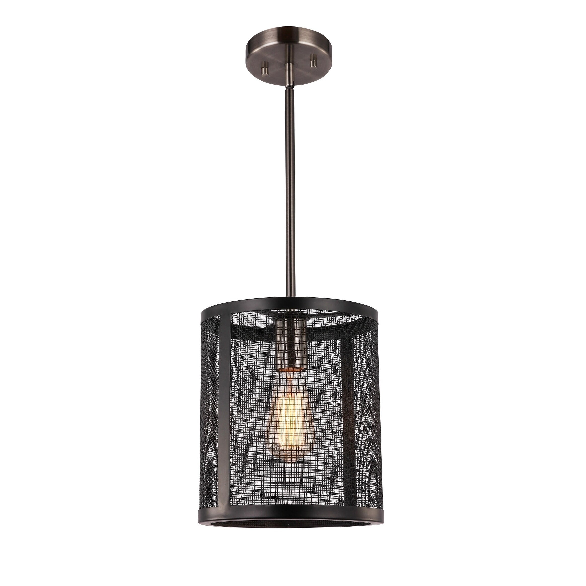 Woodbridge Lighting Drake Mid Pendant with ST64 Bulb in Antique Nickel ...