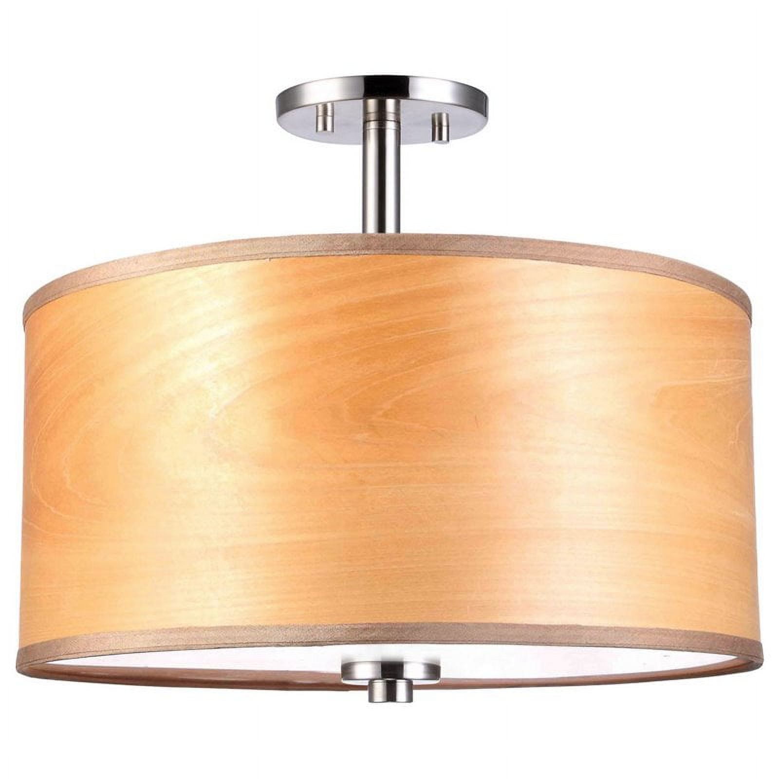 Woodbridge Lighting Drum Veneer 3-light Metal Ceiling Mount in Nougat ...