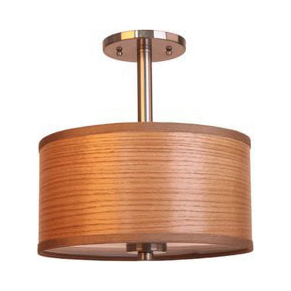 Woodbridge Lighting Drum Veneer Semi-Flush Ceiling Mount in Satin ...