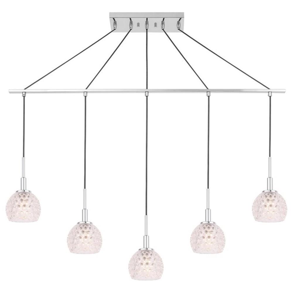 Woodbridge Lighting Elise 5-Light Clear Glass Linear Pendant in Chrome ...