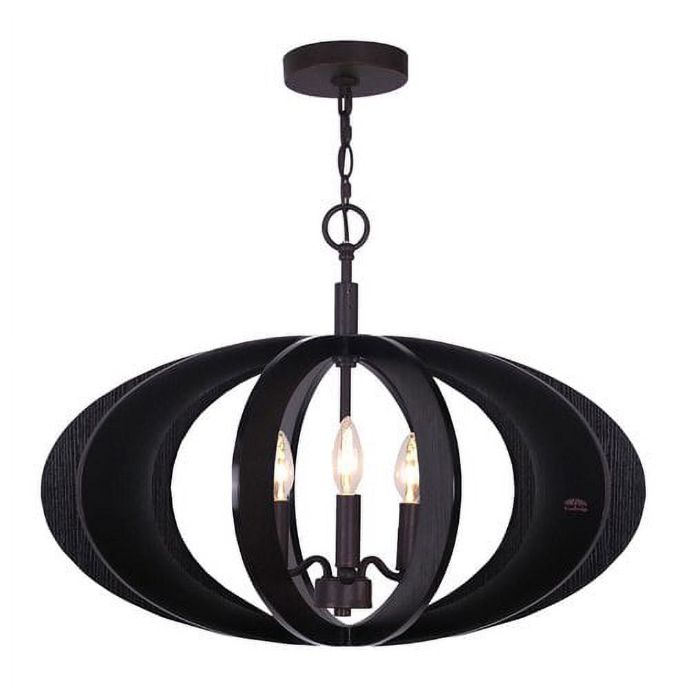 Woodbridge Lighting Fins Aquatech 3-light Wood Foyer Pendant in Black ...