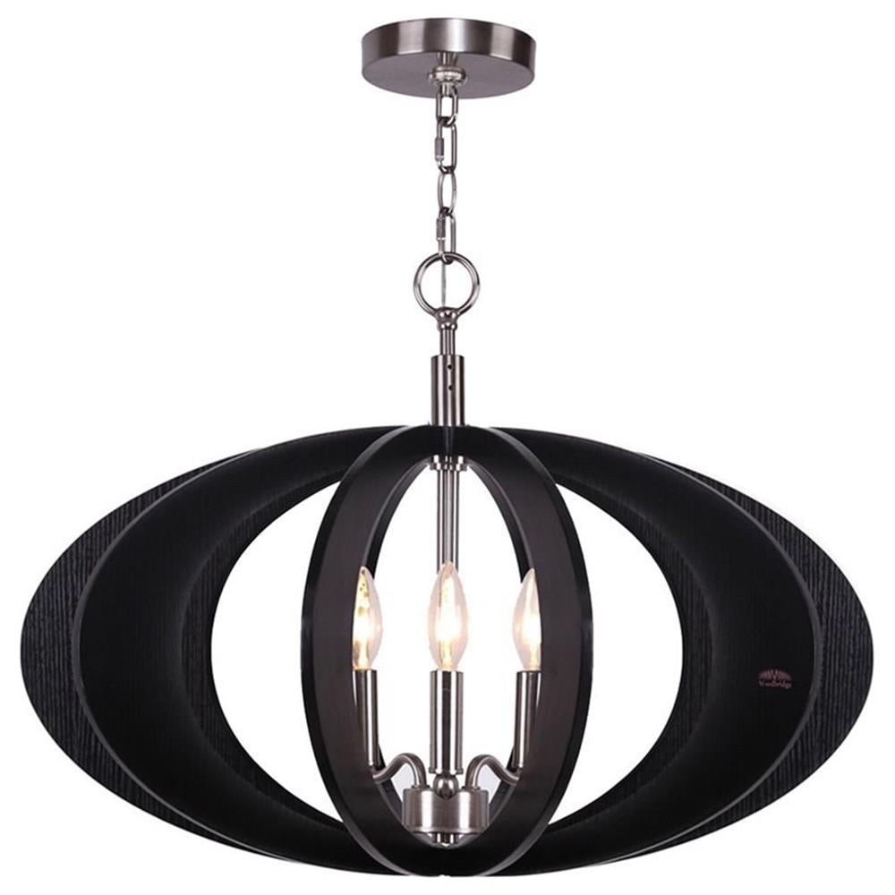 Woodbridge Lighting Fins Aquatech 3-light Wood Foyer Pendant in Black ...