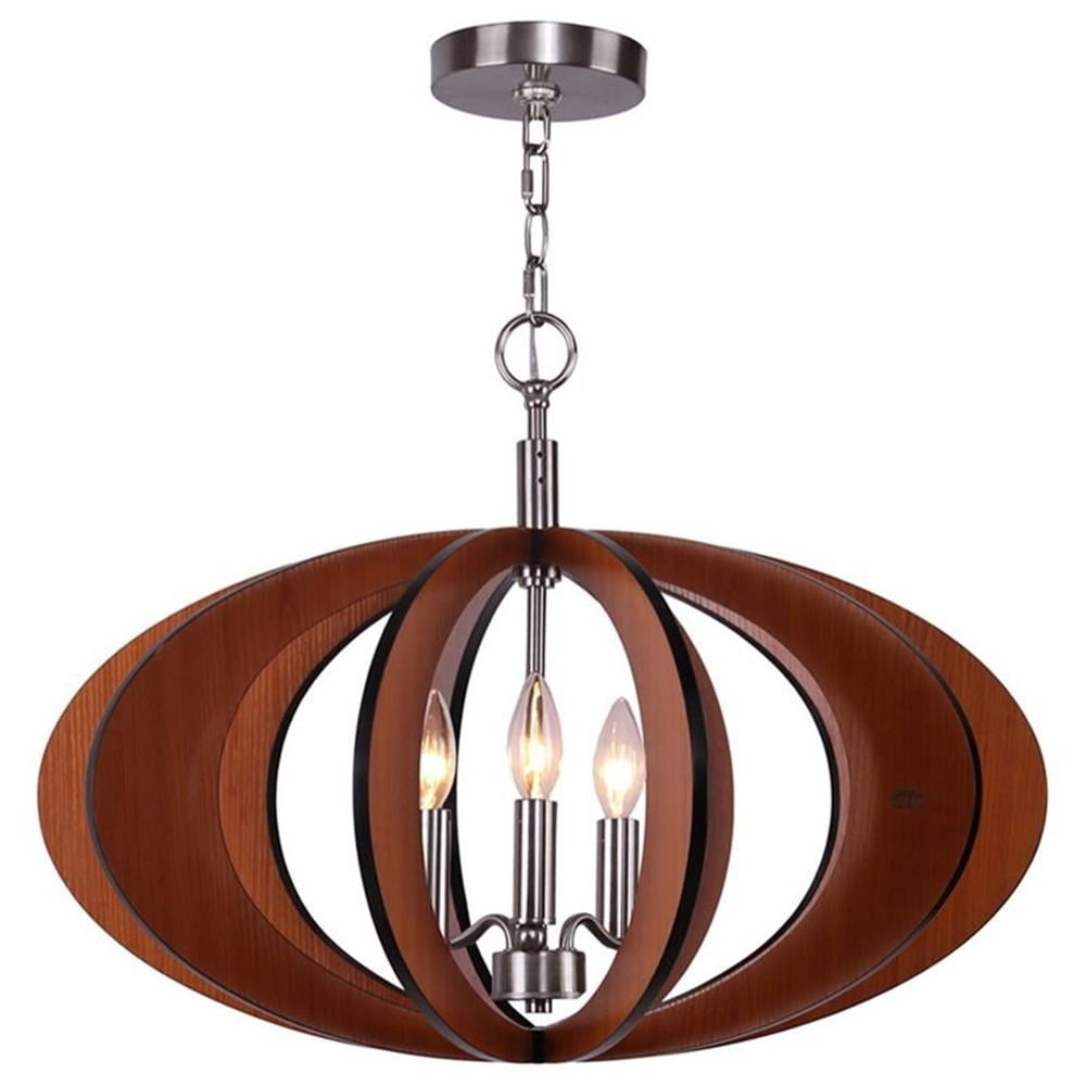 Woodbridge Lighting Fins Aquatech 3-light Wood Foyer Pendant in Cherry ...