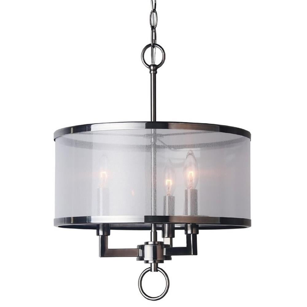 Woodbridge Lighting Jamison 3-Light Pendant Chandelier, Antique Nickel ...