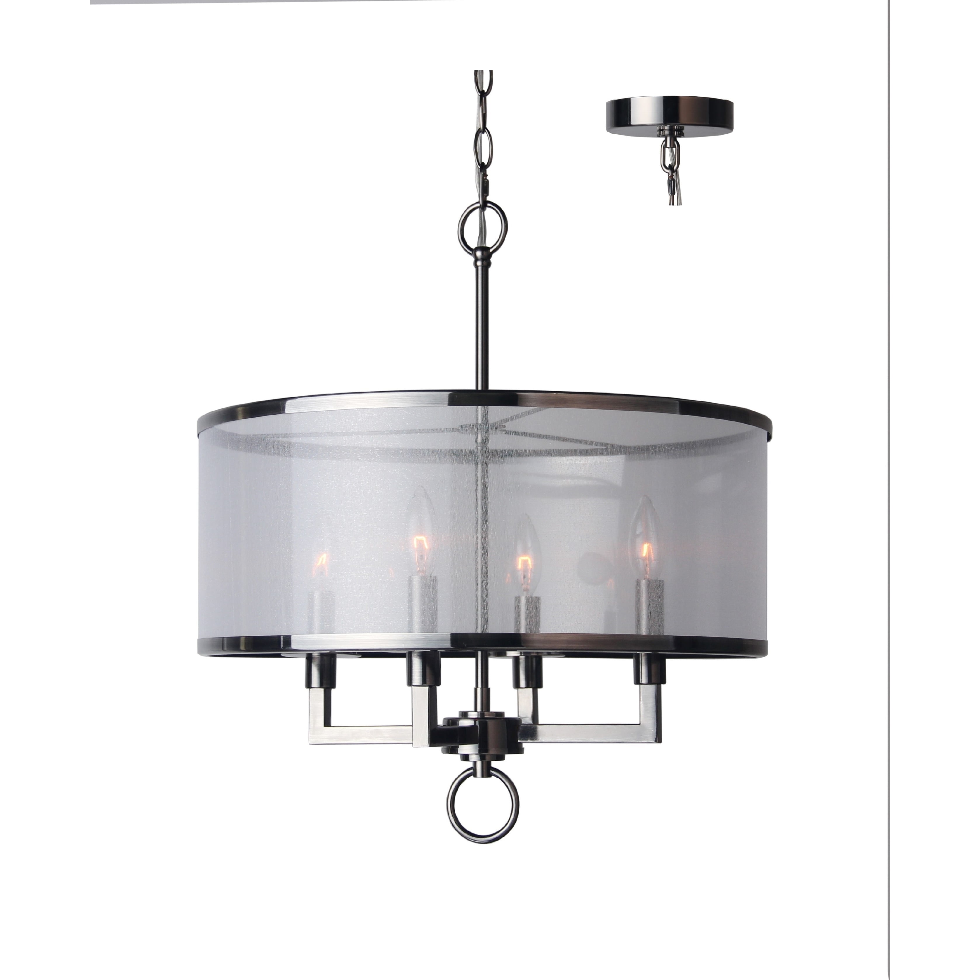Woodbridge Lighting Jamison 4-light Metal Pendant Chandelier in Antique ...